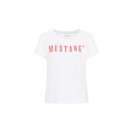 Mustang Damen T-Shirt "T-Shirt Style Alma 1er Pack", wei&szlig;, Gr. XS, Obermaterial: 100% Baumwolle CO., Shirts