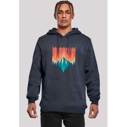 F4NT4STIC Herren Kapuzenpullover "Berg Sonnenuntergang Geometrisch", blau, Gr. XXL, Obermaterial: 65% Baumwolle, 35% Polyester, Pullover, Premium