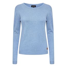 oxmo Damen Strickfleece-Pullover "Strickpullover OXEdda", blau, Gr. S, Obermaterial: 70% Viskose CV. 30% Nylon NY., Pullover