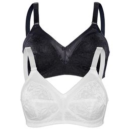 Sassa Mode SASSA Damen Soft-BH "2er Pack Soft BH SHINY JACQUARD", Gr. 85, bunt, Obermaterial: 50% Polyester PES. 47% Polyamid PA. 3% Elasthan EL., BHs