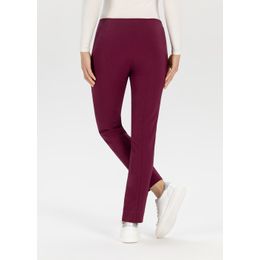Stehmann Damen Stretch-Hose, rot, Gr. 48, unifarben, Obermaterial: 72% Viskose, 25% Polyamid, 3% Elasthan, Hosen, mit Schlitz