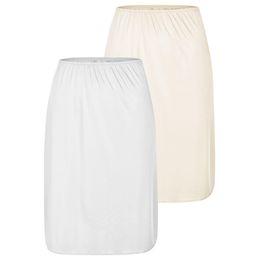 Nina von C. Damen Unterrock "2er Pack Halbrock L&auml;nge 60 cm Elegance", Gr. 50, bunt, Obermaterial: 81% Viskose CV. 19% Polyester PES., R&ouml;cke