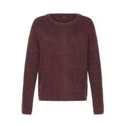 oxmo Damen Strickfleece-Pullover "Strickpullover OXKanna", braun, Gr. XL, Obermaterial: 60% Baumwolle CO. 40% Polyacryl PAN., Pullover