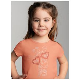 TRIGEMA M&auml;dchen T-Shirt "TRIGEMA T-Shirt mit glitzerndem Giraffen-Printmotiv", rot, Gr. 152, 100% Baumwolle, Shirts