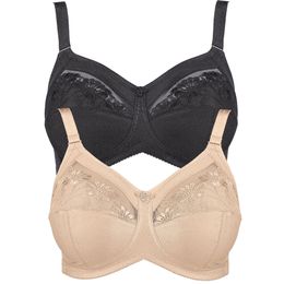 Anita Damen Entlastungs-BH "2er Pack Komfort BH ohne B&uuml;gel Safina", Gr. 80, bunt, Obermaterial: 50% Polyamid PA. 25% Polyester PES. 10% Elasthan EL.