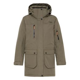 North Bend Damen Outdoorjacke "Outdoorjacke NBWanda W W-PRO 10.000 mit wasserdichter Beschichtung", braun, Gr. 46, Obermaterial: 65% Polyester PES.