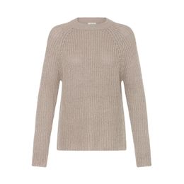 oxmo Damen Strickfleece-Pullover "Strickpullover OXKanna", grau, Gr. M, Obermaterial: 60% Baumwolle CO. 40% Polyacryl PAN., Pullover