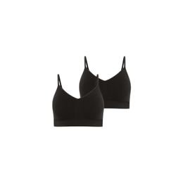 Jockey Damen Bustier "BH Seamfree Core Stretch Bralette 2er Pack", schwarz, Gr. XL, Obermaterial: 91% Polyamid PA. 9% Elasthan EL., BHs