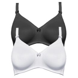 SuSa Damen B&uuml;gelloser BH "2er Pack BH ohne B&uuml;gel Topsy", Gr. 85, bunt, Obermaterial: 82% Polyamid PA. 18% Elasthan EL., BHs