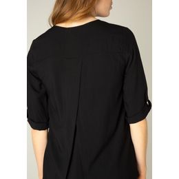Base Level Damen Shirtbluse, schwarz, Gr. 44, unifarben, Web, Obermaterial: 100% Viskose, Blusen, mit V-Ausschnitt