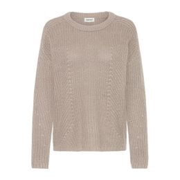 oxmo Damen Strickfleece-Pullover "Strickpullover OXKanna", grau, Gr. S, Obermaterial: 60% Baumwolle CO. 40% Polyacryl PAN., Pullover