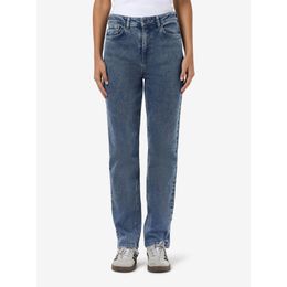 Noisy may Damen High-waist-Jeans "NMDAISY HW MOM FIT JEAN AZ394MB FWD NOOS", blau, Gr. 29, unifarben, Denim/Jeans, Obermaterial: 99% Baumwolle, 1%
