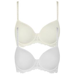 Nina von C. Damen T-Shirt-BH "2er Pack Spacer BH mit B&uuml;gel Millefleurs", Gr. 75, bunt, Obermaterial: 85% Polyamid PA. 15% Elasthan EL., BHs