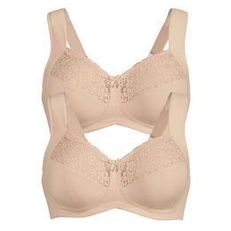 Anita Damen Entlastungs-BH "2er Pack Entlastungs BH Havanna", Gr. 95, beige, Spitze, Obermaterial: 86% Polyamid PA. 14% Elasthan EL., BHs