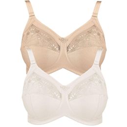 Anita Damen Entlastungs-BH "2er Pack Komfort BH ohne B&uuml;gel Safina", Gr. 90, bunt, Obermaterial: 50% Polyamid PA. 25% Polyester PES. 10% Elasthan EL.