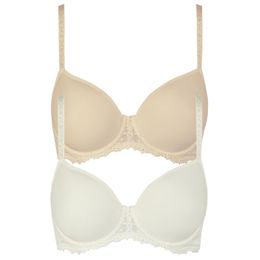 Nina von C. Damen T-Shirt-BH "2er Pack Spacer BH mit B&uuml;gel Millefleurs", Gr. 80, bunt, Obermaterial: 85% Polyamid PA. 15% Elasthan EL., BHs