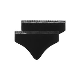 Chantelle Damen Slip "Slip Slip Cozy Chic 2P 2er Pack", Gr. S, schwarz, Obermaterial: 80% Modal CMD. 20% Elasthan EL., Unterhosen