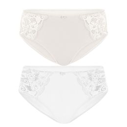 SuSa Damen Slip "2er Pack Damen Slip Latina", Gr. 44, bunt, Obermaterial: 78% Polyamid PA. 16% Elasthan EL. 6% Baumwolle CO., Unterhosen