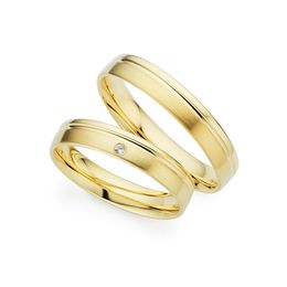 Phoenix PH&Ouml;NIX Damen Trauring "Schmuck Geschenk Gold 333 Trauring Ehering LIEBE versch. Varianten", 50, 0,01 SI = kleine Einschl&uuml;sse mit Brillant, Gelbgold