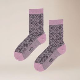 Kunert Damen Socken "Socke Allover Flower", Gr. 35, rosa, Obermaterial: 90% Baumwolle CO. 8% Polyamid PA. 2% Elasthan EL., Socken