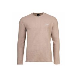 BOSS Herren Longsleeve "Longsleeve Waffle Longsleeve 1er Pack", beige, Gr. XL, Obermaterial: 60% Baumwolle CO. 40% Polyester PES., Shirts
