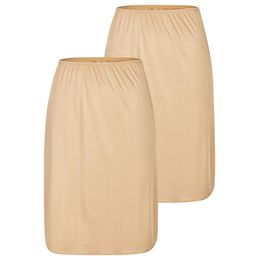 Nina von C. Damen Unterrock "2er Pack Halbrock L&auml;nge 60 cm Elegance", Gr. 38, beige, Obermaterial: 81% Viskose CV. 19% Polyester PES., R&ouml;cke