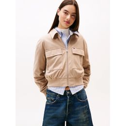 Tommy Jeans Damen Blouson "TJW CORD COACH JACKET IM"malted milk, Gr. L, unifarben, Web, Obermaterial: 100% Polyester, Jacken