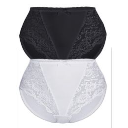 Sassa Mode SASSA Damen Miederslip "2er Pack Miederslip CLASSIC LACE", Gr. 38, bunt, Obermaterial: 85% Polyamid PA. 15% Elasthan EL., Unterhosen