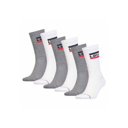 Levi's LEVI'S Damen Kurzsocken "Socken 6er Pack", Gr. 43, wei&szlig;, Obermaterial: 75% Baumwolle CO. 22% Polyamid PA. 3% Elasthan EL., Socken