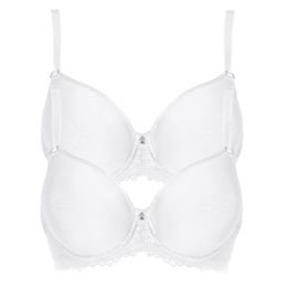 Viania Damen T-Shirt-BH "2er Pack Spacer B&uuml;gel BH Leni", Gr. 80, beige, Stoff, Obermaterial: 46% Polyamid PA. 45% Polyester PES. 9% Elasthan EL., BHs