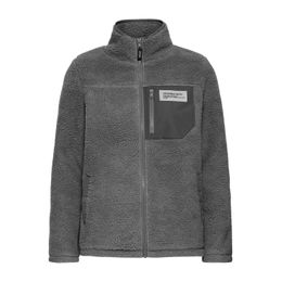 oxmo Damen Pl&uuml;schjacke "Pl&uuml;schjacke OXAbby", grau, Gr. L, Obermaterial: 100% Polyester PES., Jacken