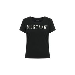 Mustang Damen T-Shirt "T-Shirt Style Alma 1er Pack", schwarz, Gr. S, Obermaterial: 100% Baumwolle CO., Shirts