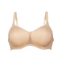 Anita Damen T-Shirt-BH "Soft BH mit Schale Lace Rose", Gr. 80, beige, Stoff, Obermaterial: 50% Polyamid PA. 30% Polyester PES. 20% Elasthan EL., BHs