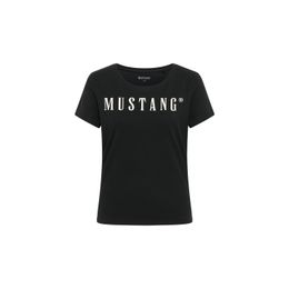 Mustang Damen T-Shirt "T-Shirt Style Alma 1er Pack", schwarz, Gr. L, Obermaterial: 100% Baumwolle CO., Shirts