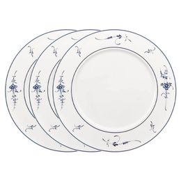 Villeroy & Boch VILLEROY & BOCH Speiseteller "Platzteller Vieux Luxembourg &oslash; 30,5 cm 3er Set wei&szlig;-blau", bunt, Speiseteller