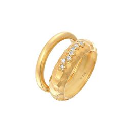Elli Premium Ring Damen Gr&ouml;&szlig;e 56 gold / transparent