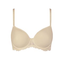 Nina von C. Damen T-Shirt-BH "Spacer BH mit B&uuml;gel Millefleurs", Gr. 80, beige, Obermaterial: 85% Polyamid PA. 15% Elasthan EL., BHs