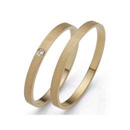 Firetti Damen Trauring "Schmuck Geschenk Gold 375 Hochzeit Ehering "LIEBE"", 60, ohne Brillant, Gelbgold 585, 2mm, gold, Gelbgold 585, Fingerringe,
