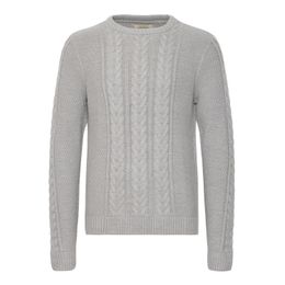 Blend Herren Strickfleece-Pullover "Strickpullover BHBasim", grau, Gr. L, Obermaterial: 50% Baumwolle CO. 47% Polyacryl PAN. 3% Nylon NY., Pullover