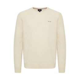 FQ1924 Herren Strickfleece-Pullover "Strickpullover KQLefq", beige, Gr. XL, Obermaterial: 80% Wolle WO. 20% Polyester PES., Pullover