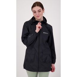 DEPROC Active Damen Regenmantel "ROBSON LONG WOMEN", schwarz, Gr. 42, 100% Polyester, M&auml;ntel, auch in Gro&szlig;en Gr&ouml;&szlig;en erh&auml;ltlich