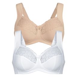 Anita Damen Entlastungs-BH "2er Pack Entlastungs BH Havanna", Gr. 75, bunt, Spitze, Obermaterial: 86% Polyamid PA. 14% Elasthan EL., BHs
