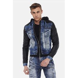 Cipo & Baxx CIPO & BAXX Herren Jeansjacke "Jacke", blau, Gr. S, unifarben, 100% Baumwolle, Jacken, mit Rei&szlig;verschluss, CJ235