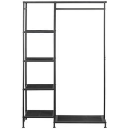 PBJ Garderobenschrank, Schwarz, Metall, 5 F&auml;cher, 100x165x36 cm, Garderobe, Garderobenschr&auml;nke, Garderobenschr&auml;nke
