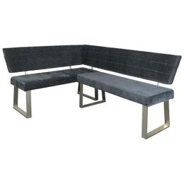 Mid.you Eckbank, Dunkelgrau, Metall, Textil, 3-Sitzer, L-Form, nur wie online abgebildet bestellbar, 187x142.5 cm, Esszimmer, B&auml;nke, Eckb&auml;nke
