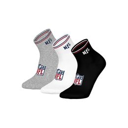 NFL Damen Kurzsocken "Socken NFL SHIELD 3Pack Quarter Socks 3er Pack", Gr. 43, bunt, Obermaterial: 70% Baumwolle CO. 29% Polyester PES. 1% Elasthan