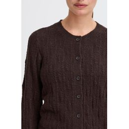 oxmo Damen Strickjacke "Strickjacke OXSinva", braun, Gr. M, Obermaterial: 76% Polyacryl PAN. 21% Polyester PES. 3% Elasthan EL., Strickjacken