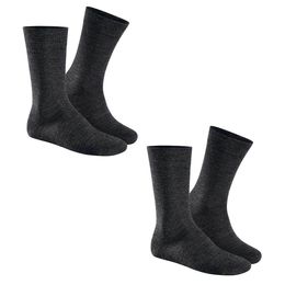 Hudson Damen Socken "Socke Only 2-Pack", Gr. 39, grau, Obermaterial: 75% Schurwolle WV. 23% Polyamid PA. 2% Elasthan EL., Socken
