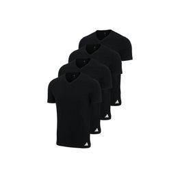 Herren T-Shirt "T-Shirt V-Neck Shirt Active Flex Cotton 4P 4er Pack", schwarz, Gr. XXL, adidas originals, Obermaterial: 95% Baumwolle CO. 5% Elasthan