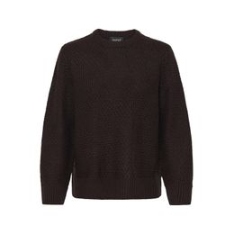 oxmo Damen Strickfleece-Pullover "Strickpullover OXNelly", grau, Gr. L, Obermaterial: 50% Polyacryl PAN. 50% Polyacryl PAN recyc.., Pullover